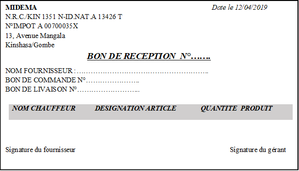 MIDEMADate le 12/04/2019N.R.C./KIN 1351 N-ID.NAT.A 13426 TN°IMPOT A ...
